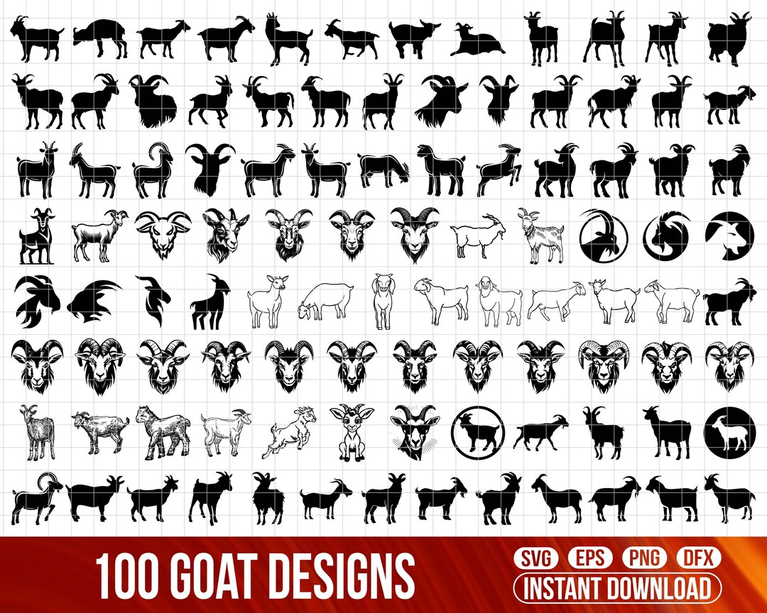 Goat SVG Bundle, Goat PNG , Goat Clipart, Goat SVG Cut Files for Cricut ...