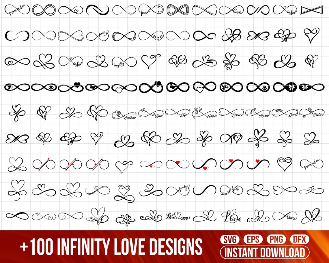 Infinity Love SVG Bundle, Infinity Love PNG Bundle, Infinity Love ...