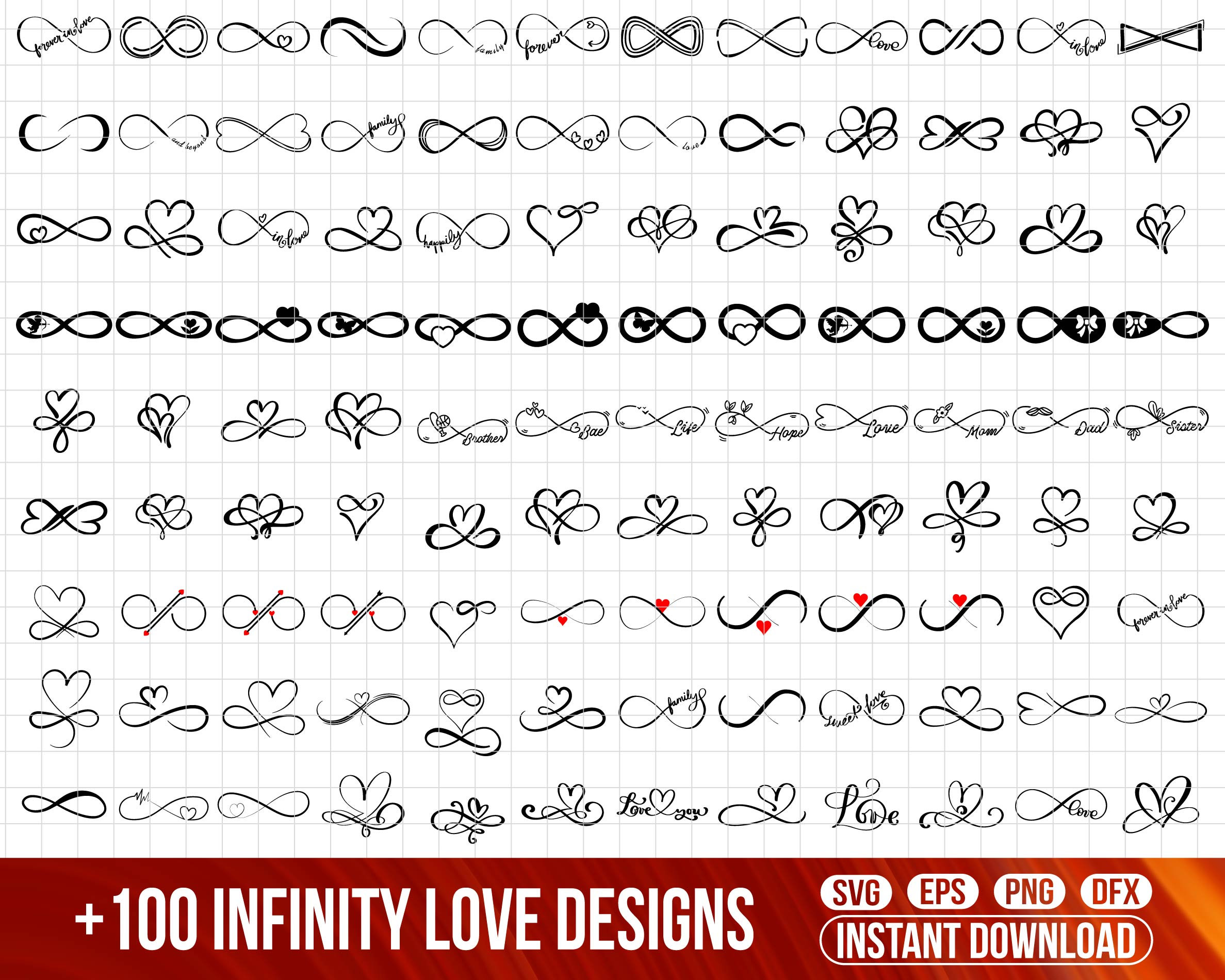 Infinity Love SVG Bundle, Infinity Love PNG Bundle, Infinity Love ...