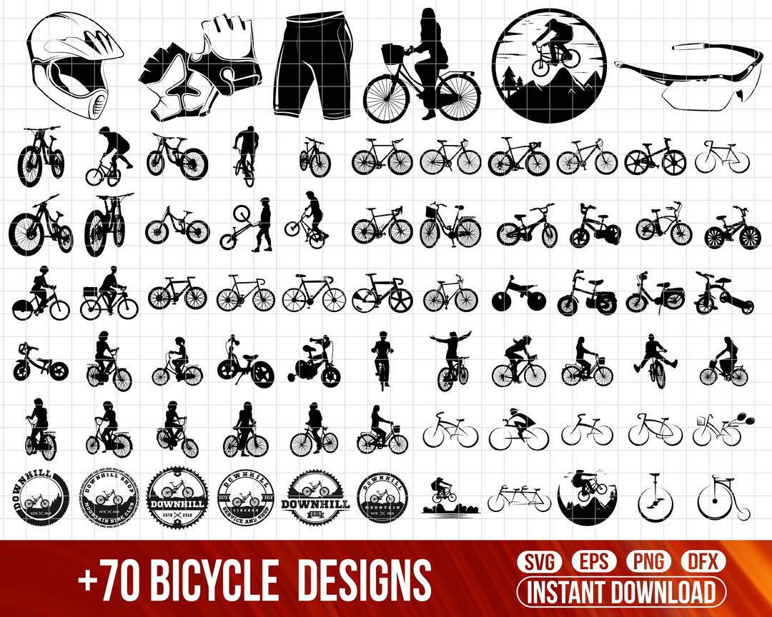 Bicycle Svg, Bike Svg, Bike Clipart, Mountain Bike Svg, Biker Cut Files ...