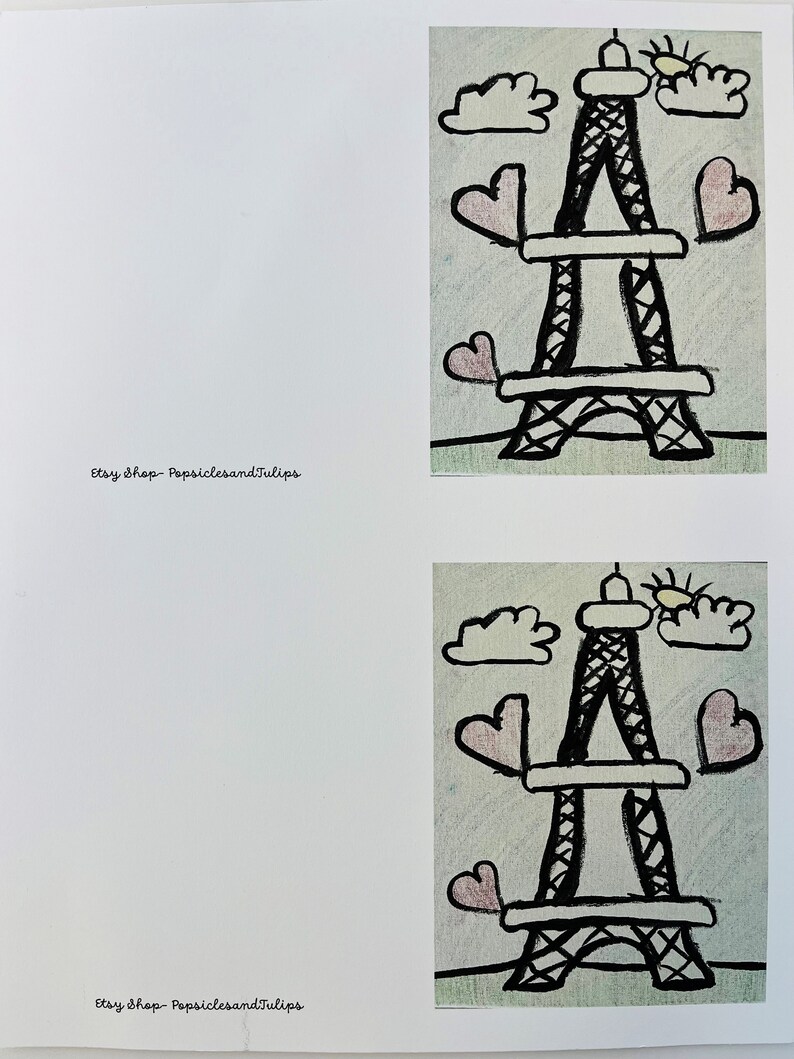 Printable Eiffel Tower Card, Downloadable Greeting Card, Digital ... Printable Eiffel Tower Card, Downloadable Greeting Card, Digital ...