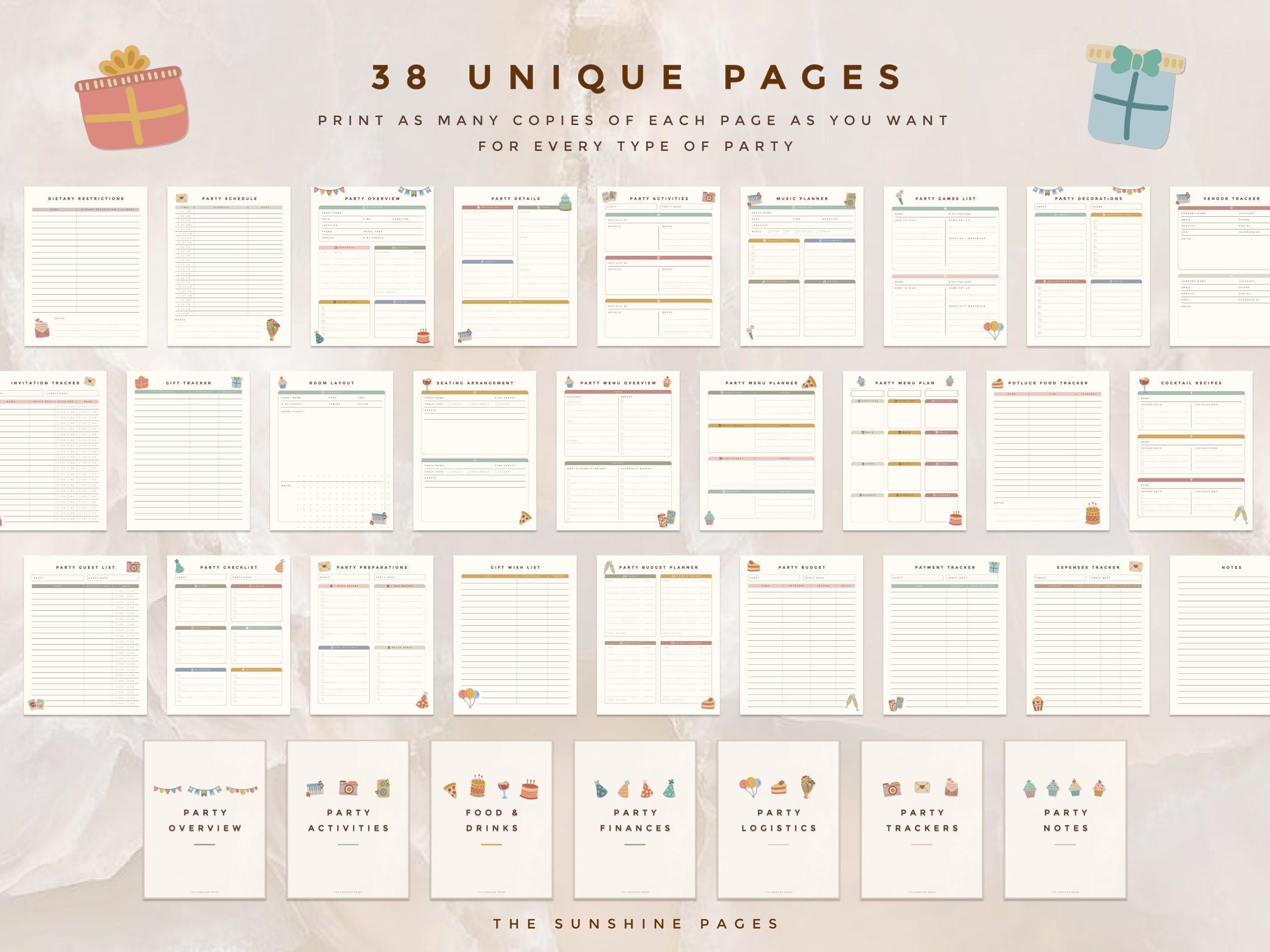 Party Planner Printable Event Organizer Birthday Checklist Party ...