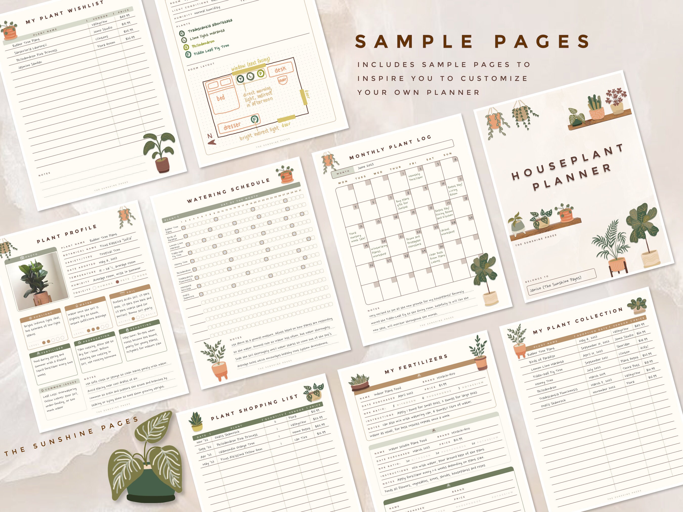 House Plant Tracker Printable Bundle Plant Care Planner Indoor ...