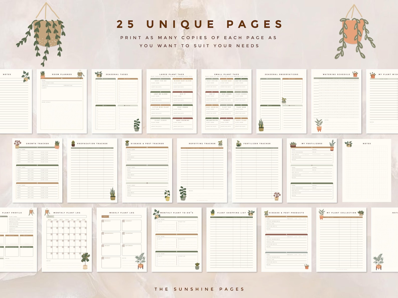 Ultimate House Plant Planner Printable Bundle Indoor Houseplant Garden ...