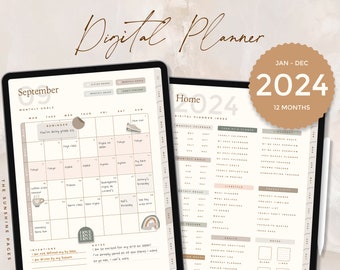2024 Premium Dated Digital Planner Minimalist iPad Planner Goodnotes ...
