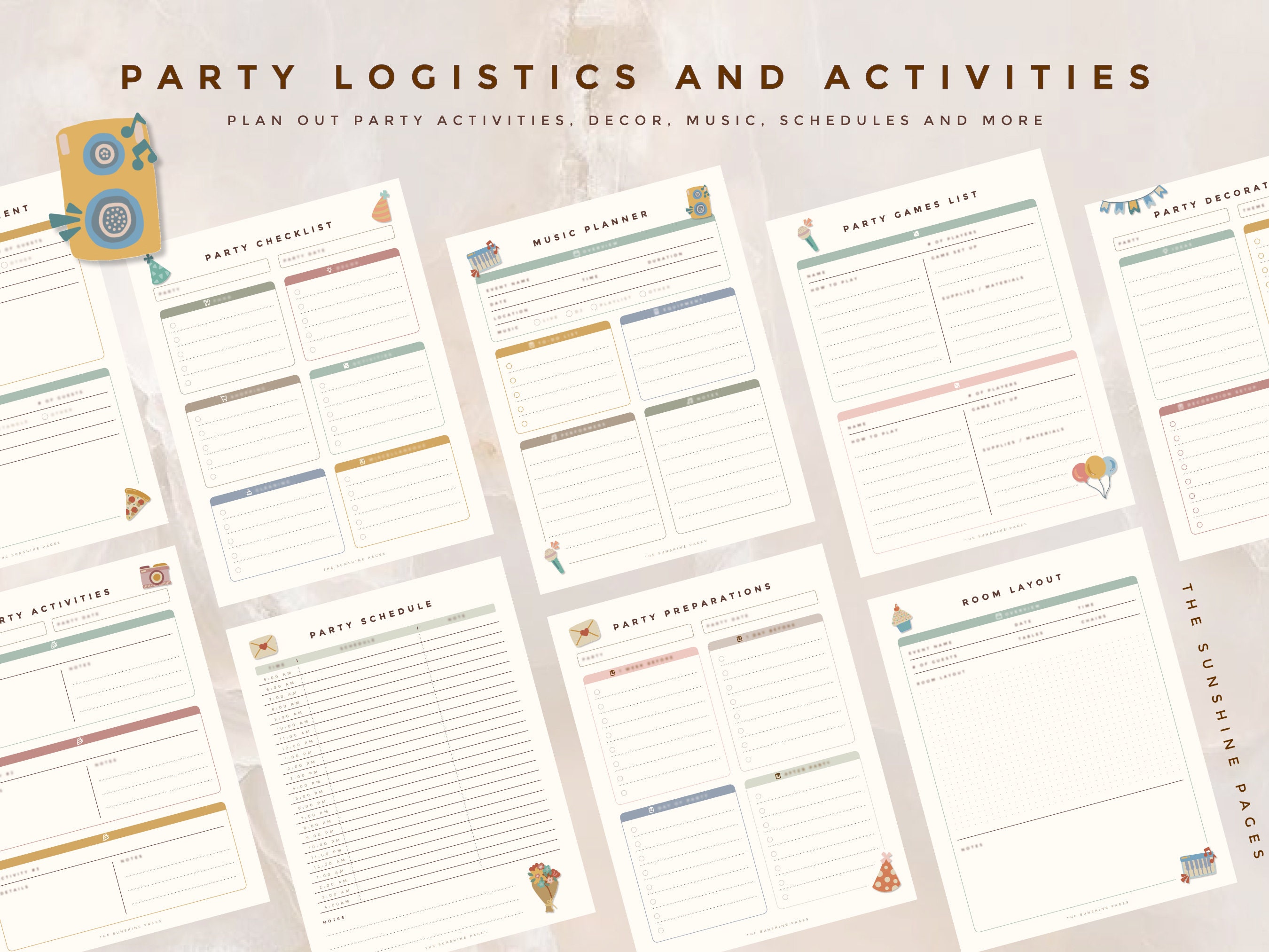 Party Planner Printable Event Organizer Birthday Checklist Party ...