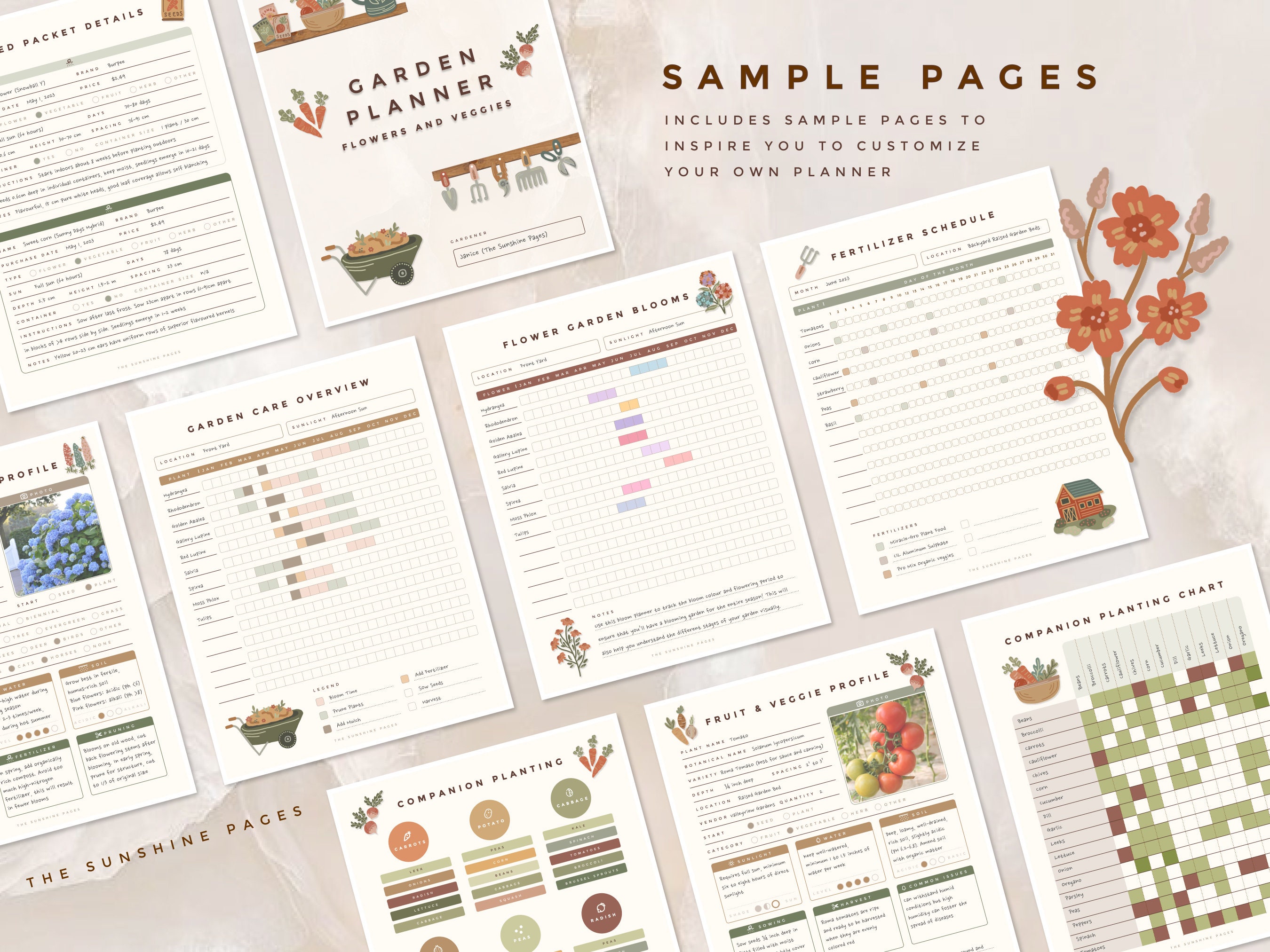 Ultimate Garden Planner Printable Gardening Log Flower Garden Tracker ...