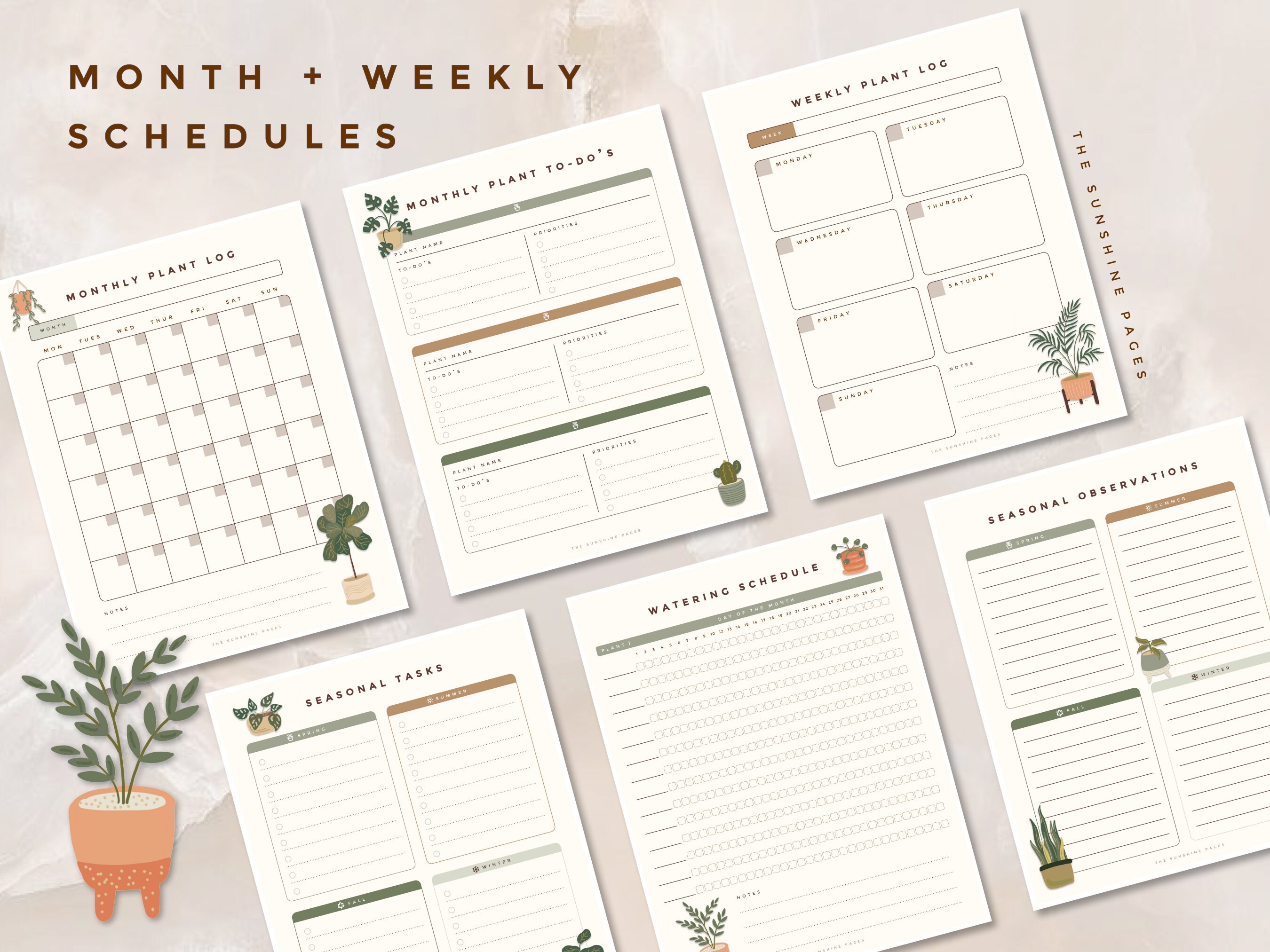 House Plant Tracker Printable Bundle Plant Care Planner Indoor ...