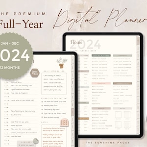 2024 Premium Dated Digital Planner Minimalist iPad Planner Goodnotes ...