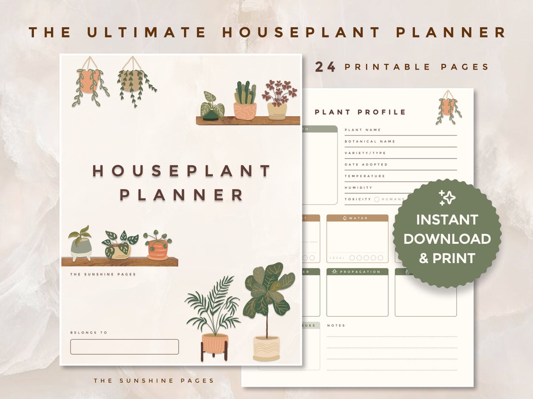 Ultimate House Plant Planner Printable Bundle Indoor Houseplant Garden ...