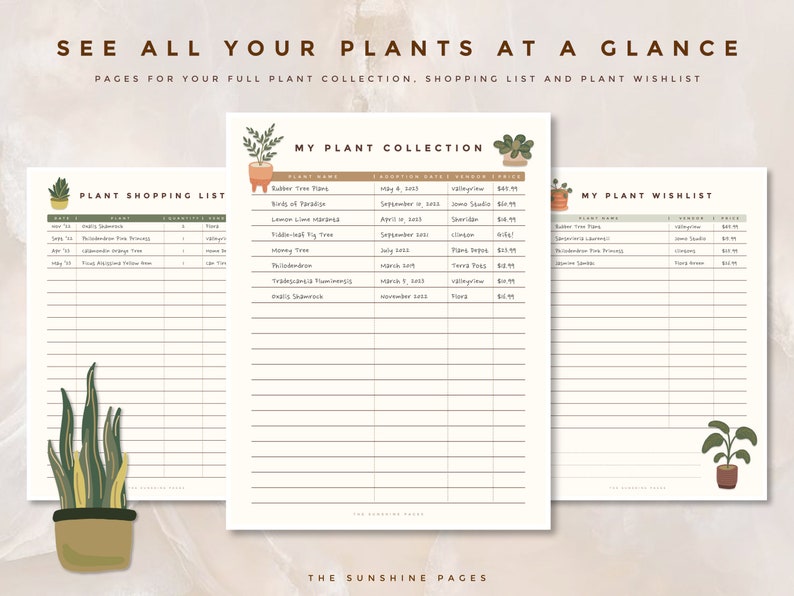 Ultimate House Plant Planner Printable Bundle Indoor Houseplant Garden ...