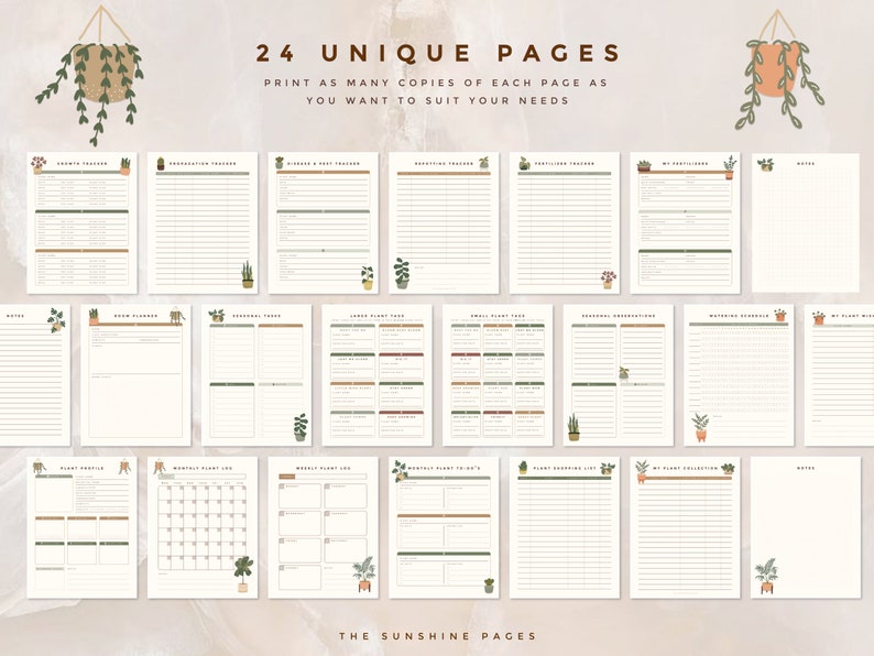 House Plant Tracker Printable Bundle Plant Care Planner Indoor ...