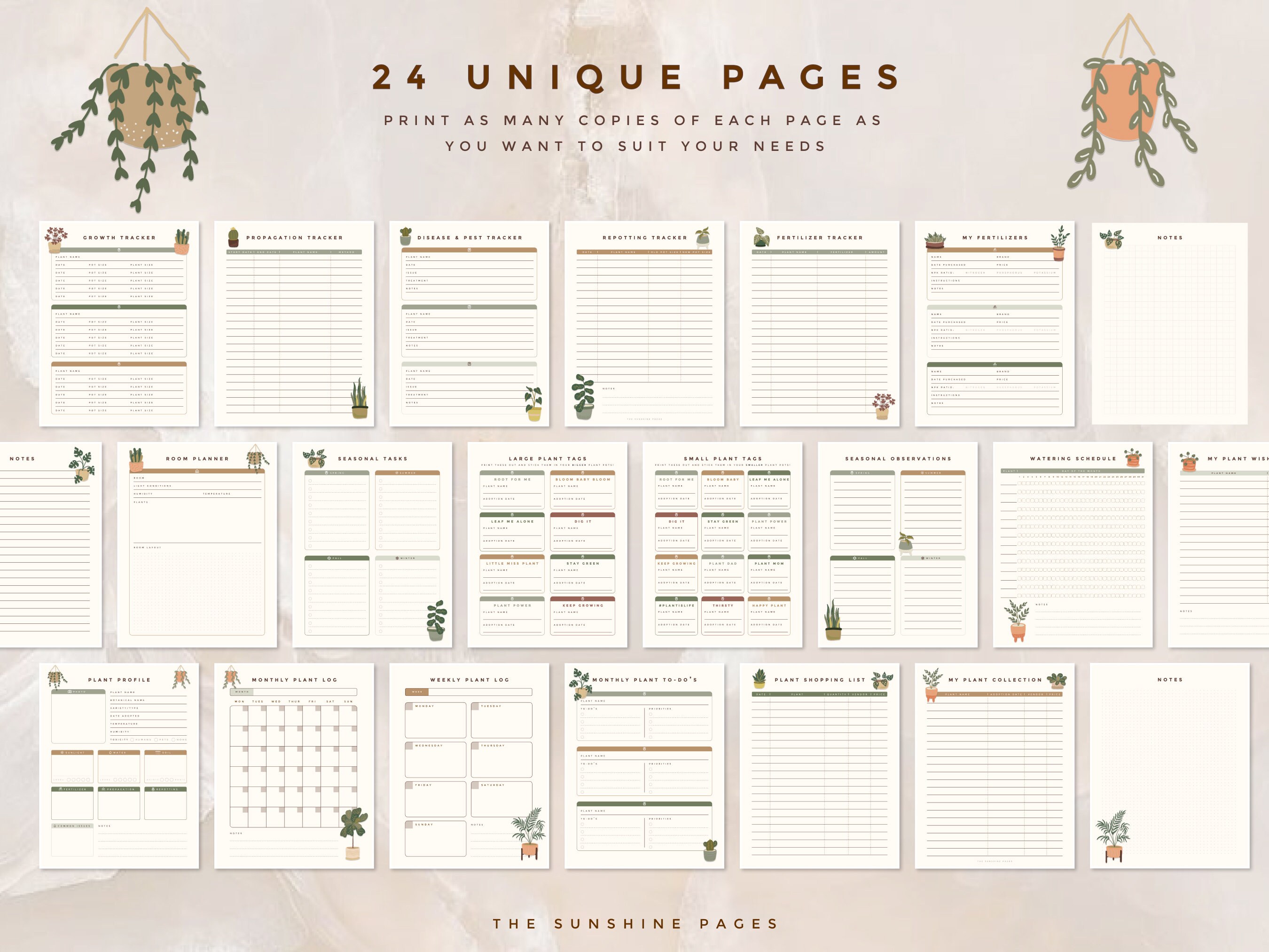 House Plant Tracker Printable Bundle Plant Care Planner Indoor ...