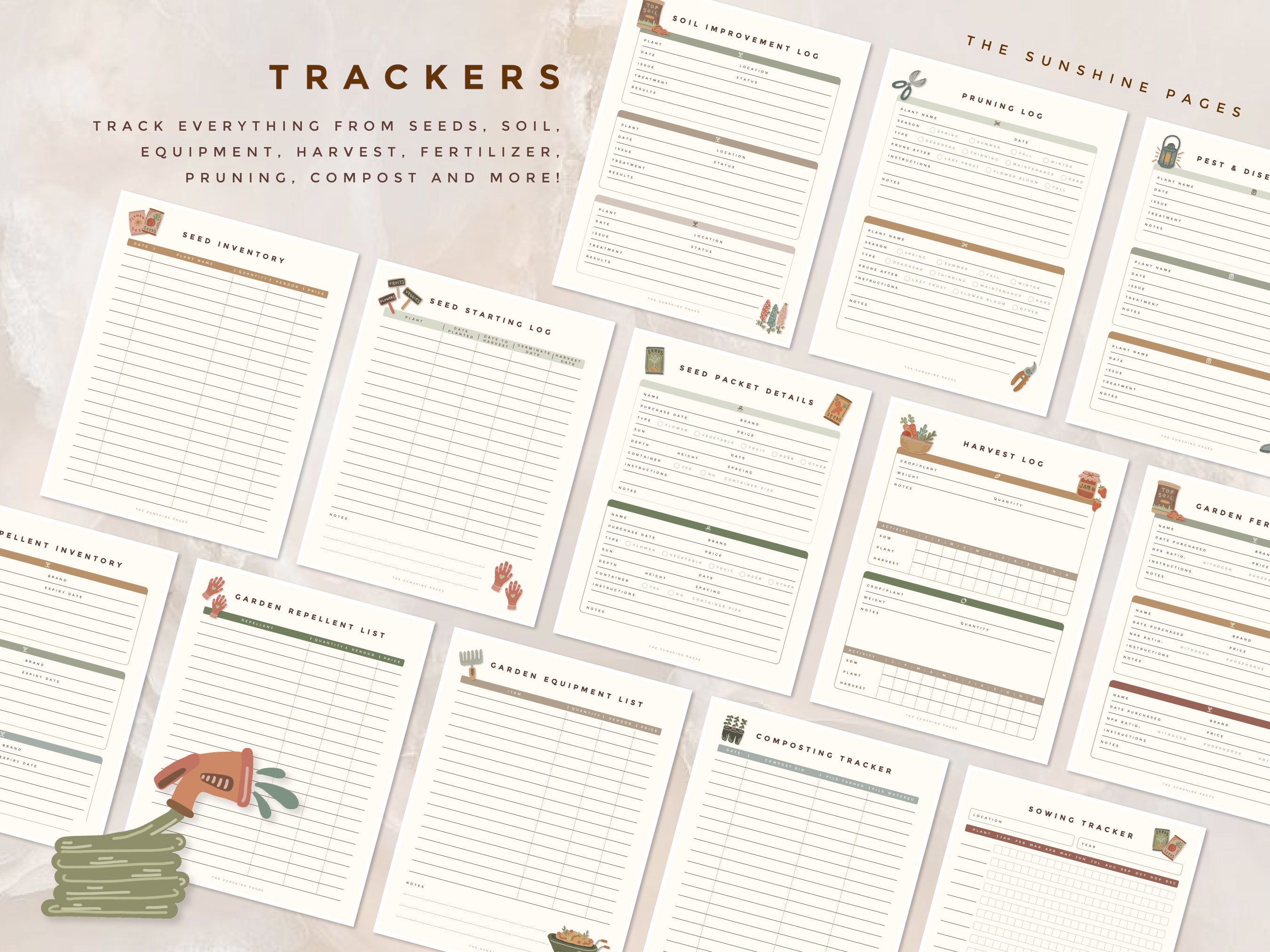 Ultimate Garden Planner Printable Gardening Log Flower Garden Tracker ...