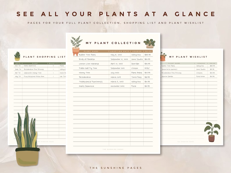 House Plant Tracker Printable Bundle Plant Care Planner Indoor ...