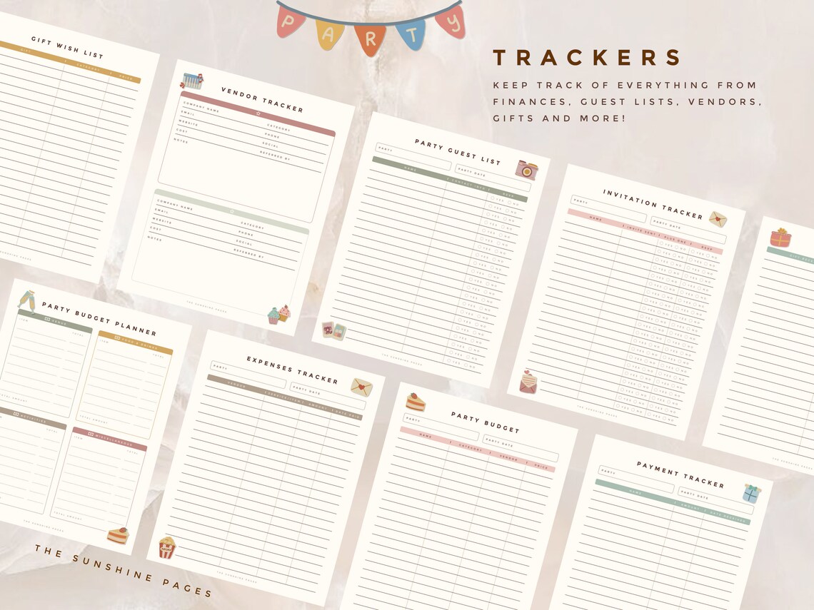 Party Planner Printable Event Organizer Birthday Checklist Party ...