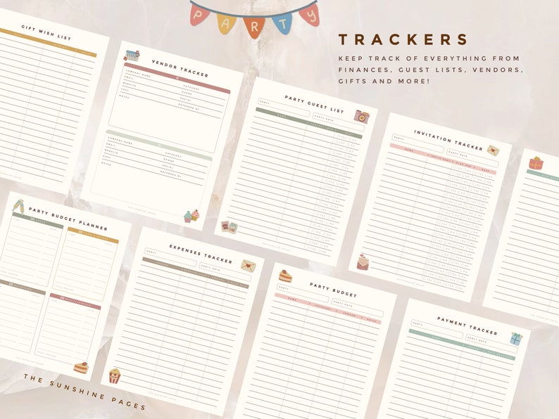 Party Planner Printable Event Organizer Birthday Checklist Party ...