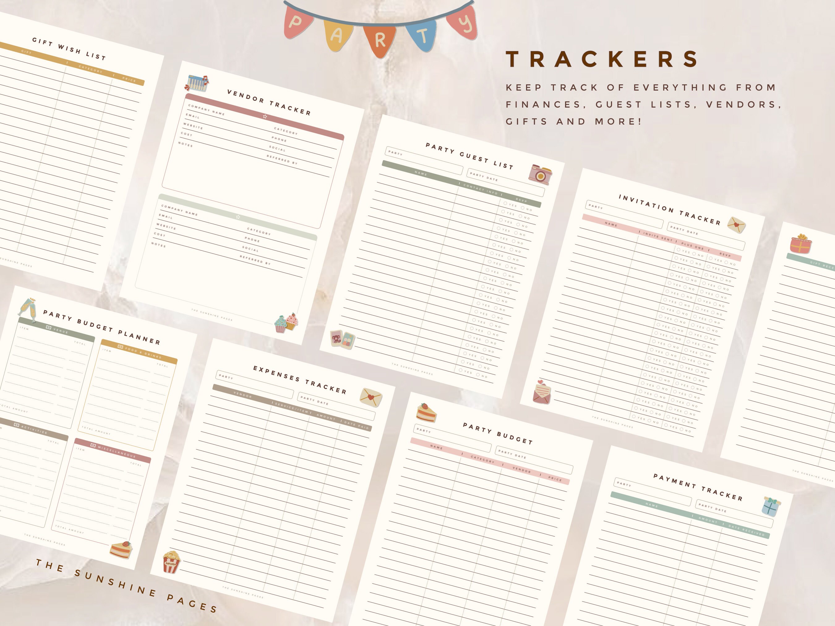 Party Planner Printable Event Organizer Birthday Checklist Party ...