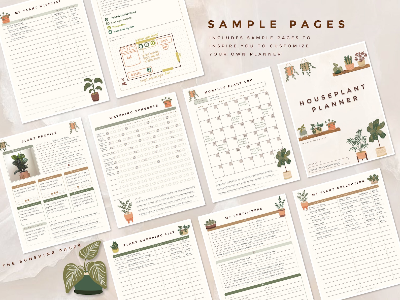Ultimate House Plant Planner Printable Bundle Indoor Houseplant Garden ...