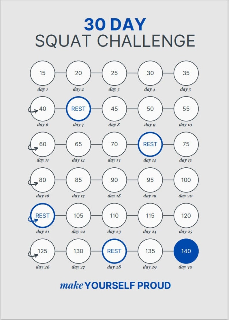30 Day Squat Challenge - Etsy