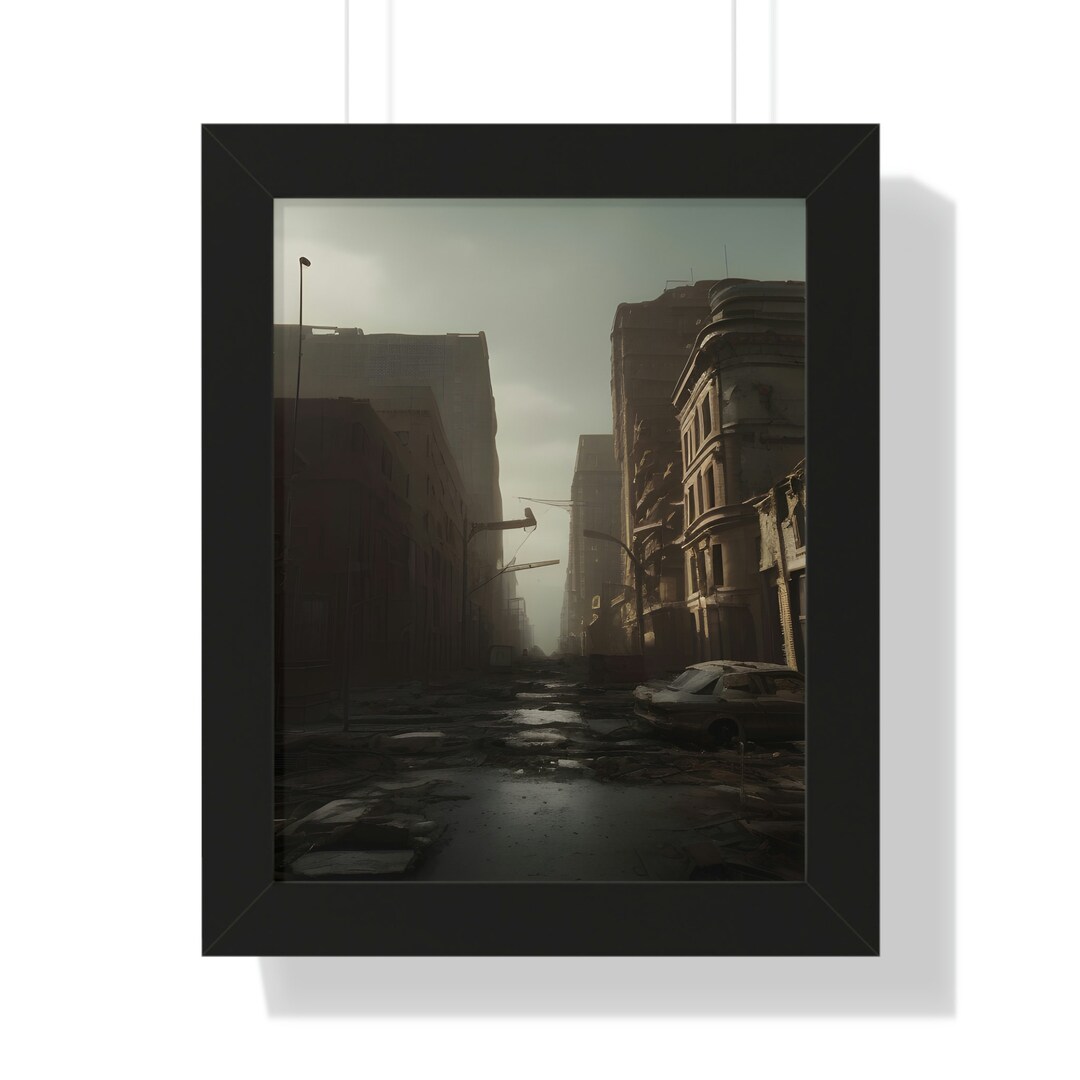 Dystopian Futuristic and Desolate Landscape Framed Vertical - Etsy