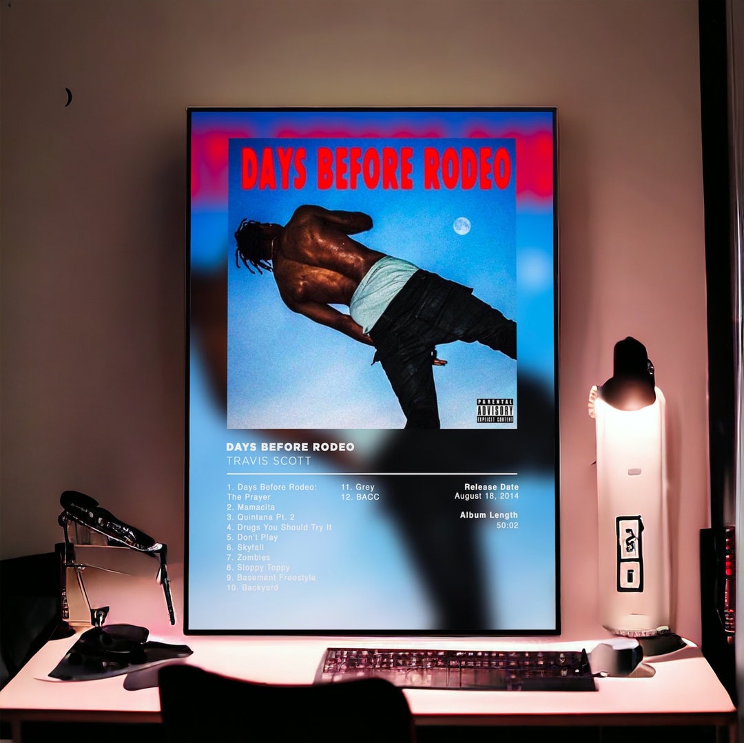 Album Poster Days Before Rodeo by Travis Scott, Rap Posters, Album Cover, Album Wall Art, Custom ...