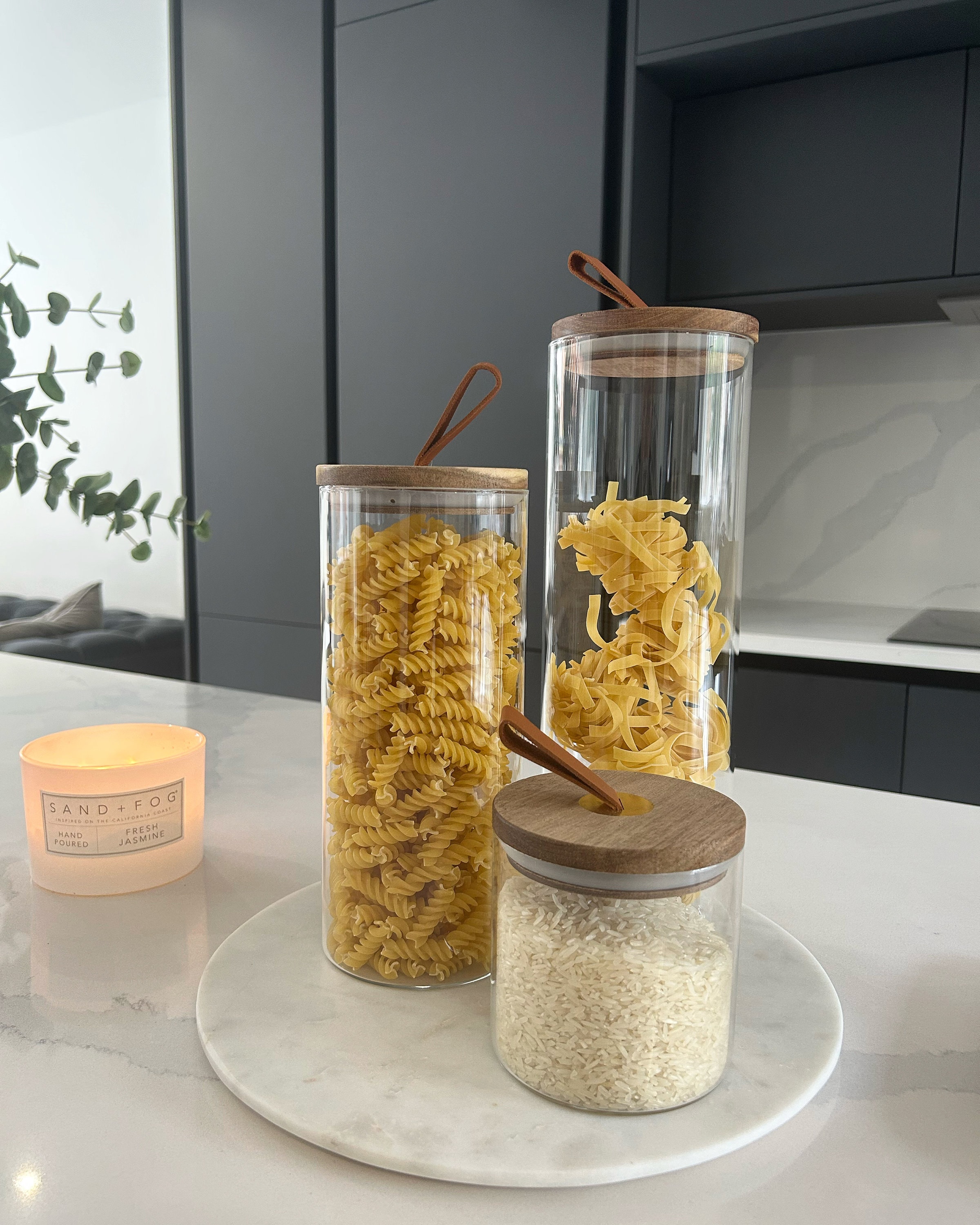 Glass Pantry Jar, Airtight Food Container, Storage Canister, Kitchen ...
