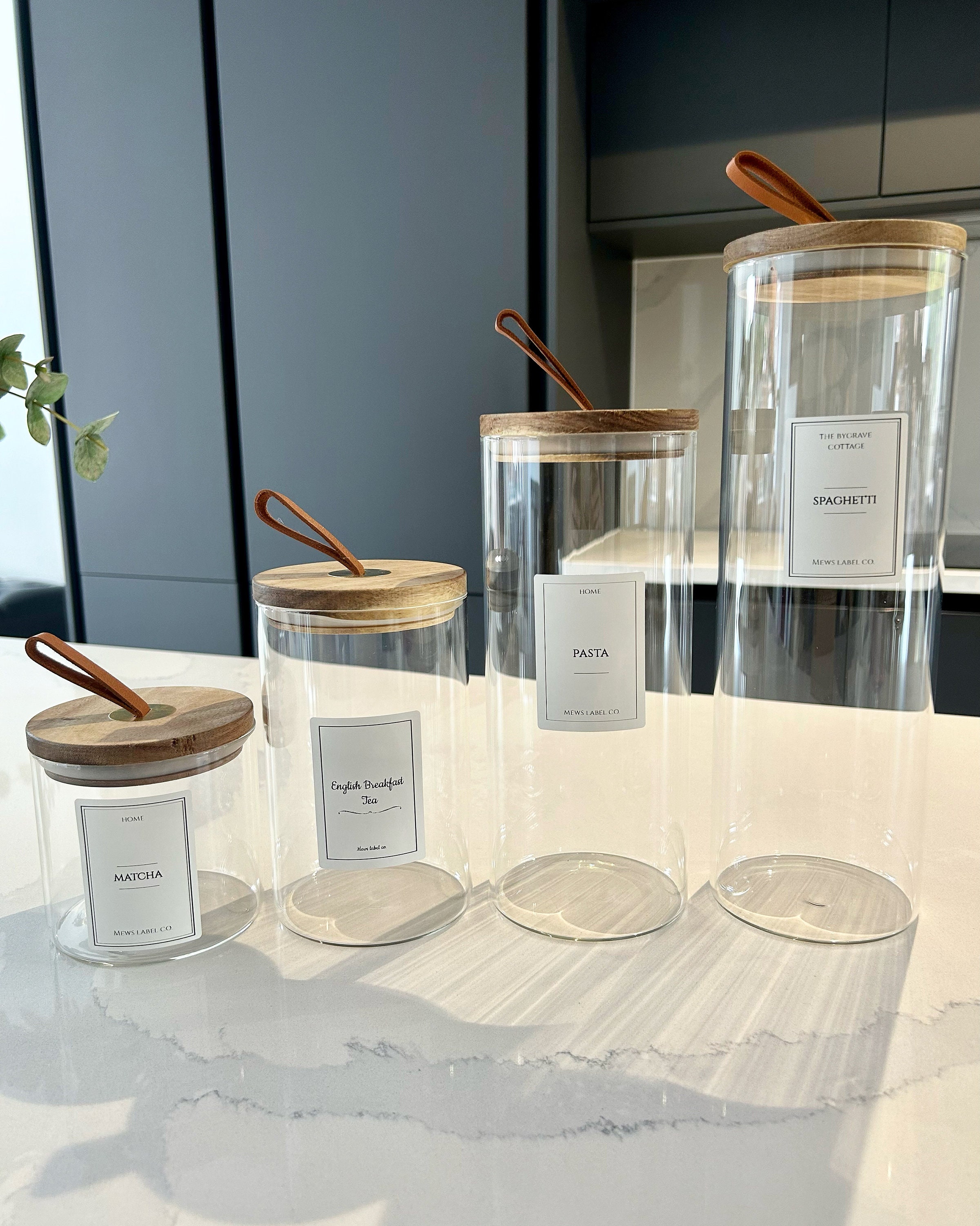 Glass Pantry Jar, Airtight Food Container, Storage Canister, Kitchen ...
