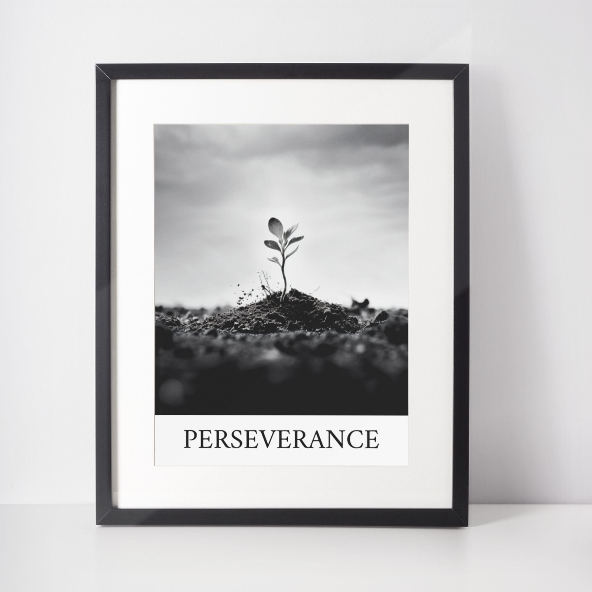 Perseverance Motivation Poster Sprouting Seedling Print Poster ...