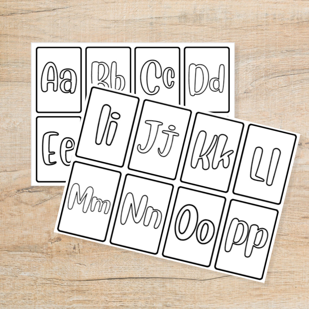 ABC Flash Cards Printable, Colorable, Color Sheet, Colorable Flash ...