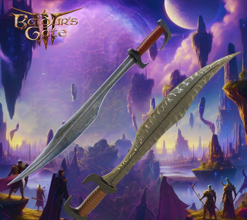 Hand Forged BG3 Githyanki Sword Replica, 33 Real Carbon Steel Blade ...