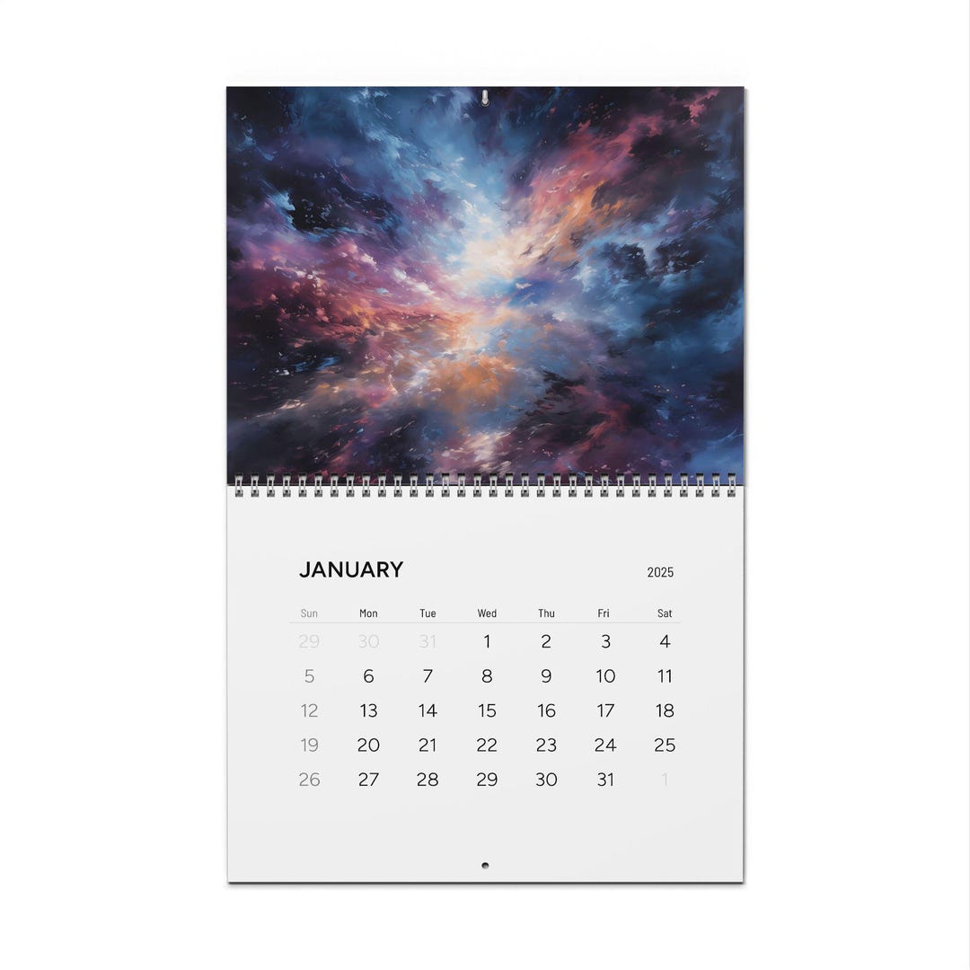 Custom Space Wall Calendar 2025 front and Back Can Be Customized - Etsy