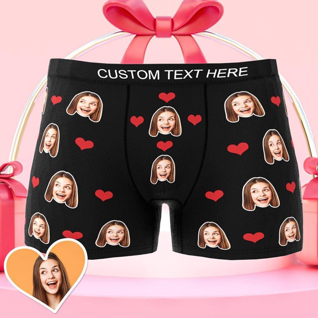 Custom Heart Face Boxer Briefs Men's Underwear - Etsy