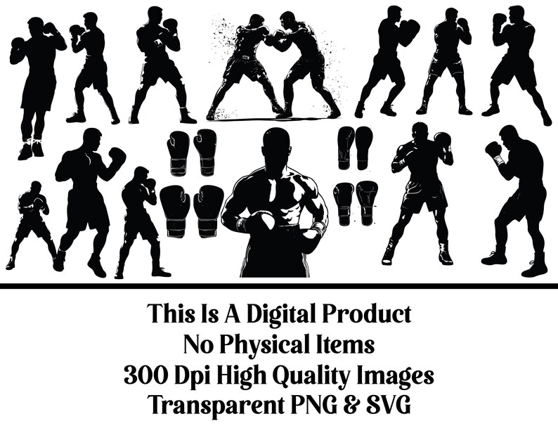 Boxing Silhouette SVG PNG | Fighter Punching Clipart | Sports ...