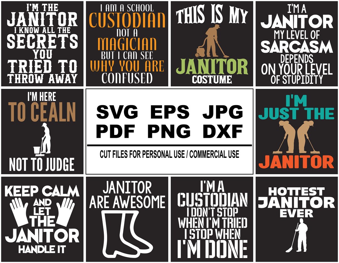 Janitor the Cleaner T Shirt Design Bundle, Gift for Janitor, Gift for ...