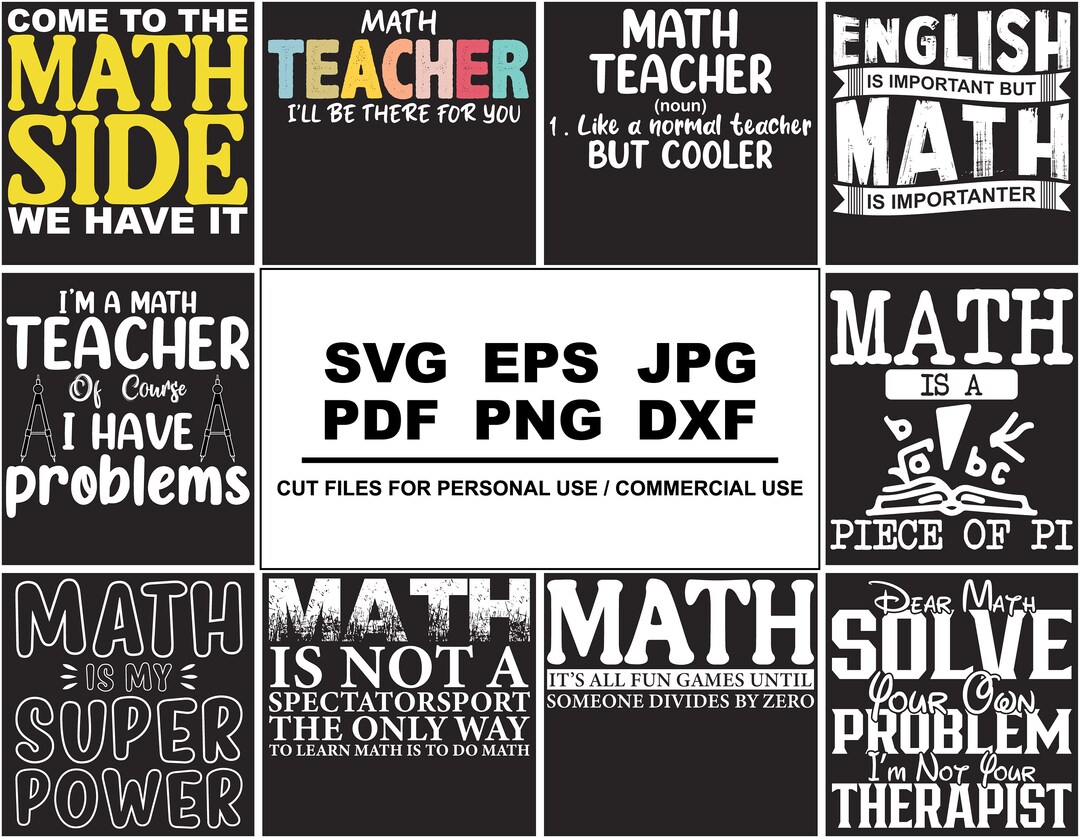Math T-shirt Design, Math Eps Png Svg T-shirt, Math Teacher SVG Bundle ...