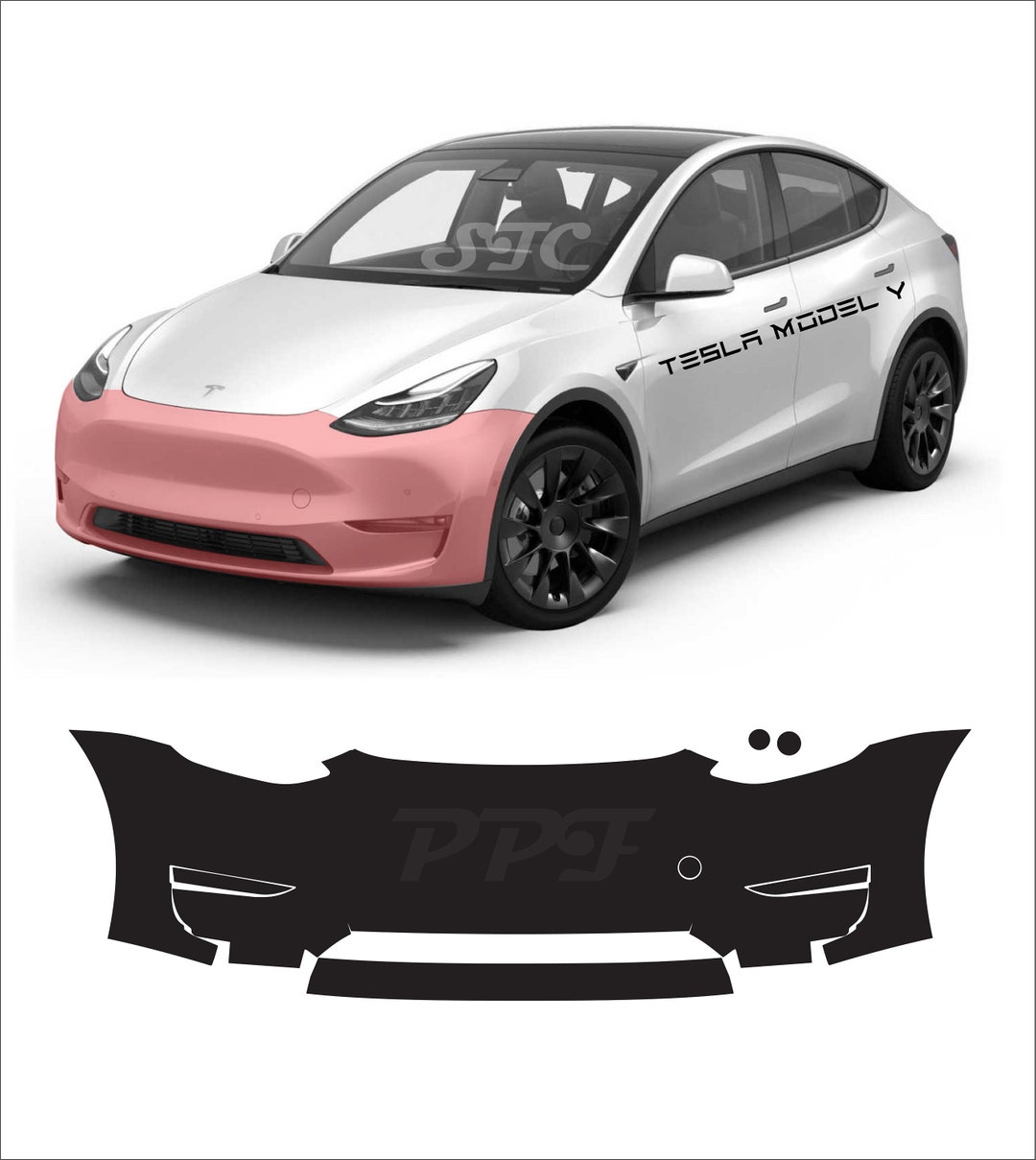 Tesla Model Y Front Bumper 2020-2023 Pre Cut Paint Protection - Etsy
