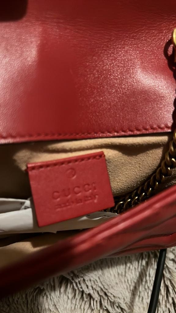 Gucci GG Marmont Flap Bag Matelasse Leather Super Mini Red - Etsy