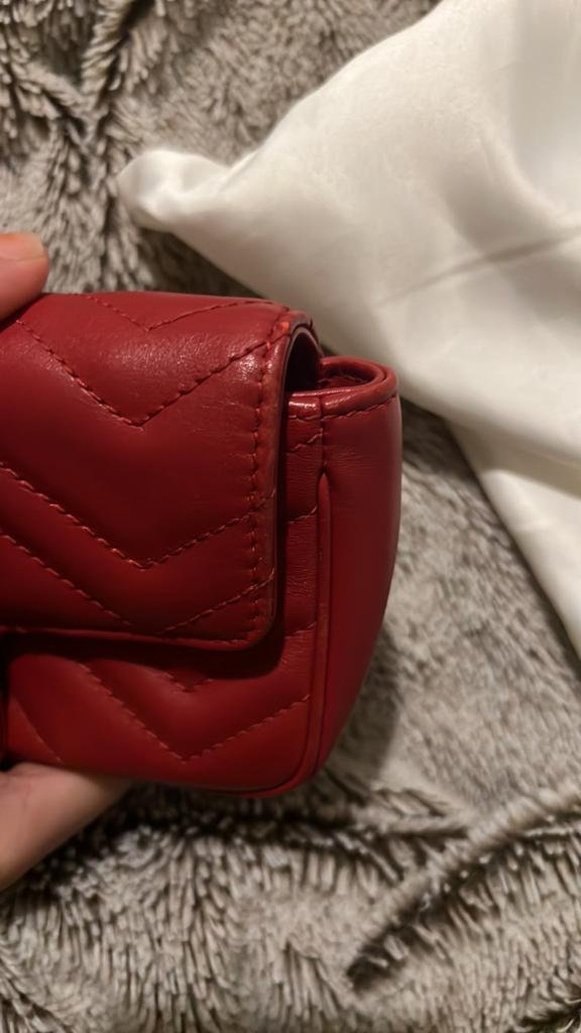 Gucci GG Marmont Flap Bag Matelasse Leather Super Mini Red - Etsy