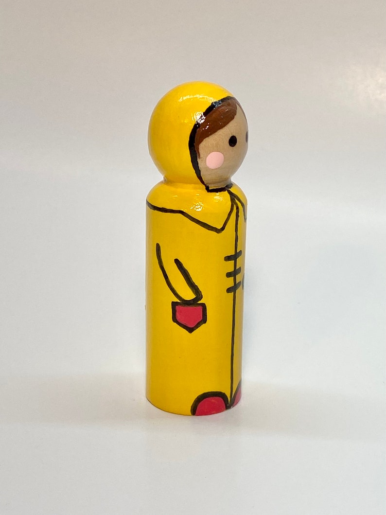 Raincoat Rainy Day Peg Doll for Sensory Play and Learning - Etsy