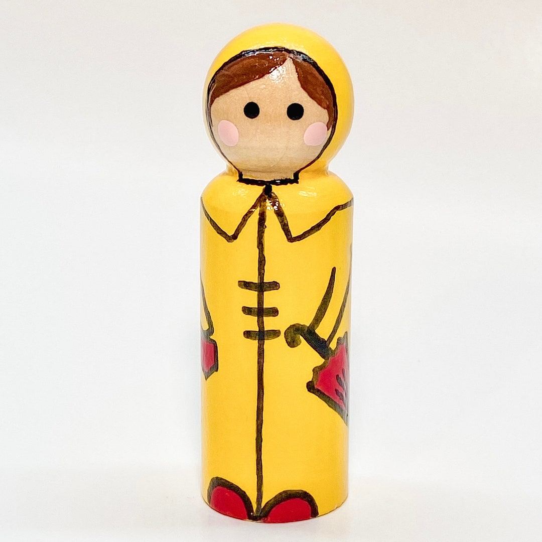 Raincoat Rainy Day Peg Doll for Sensory Play and Learning - Etsy