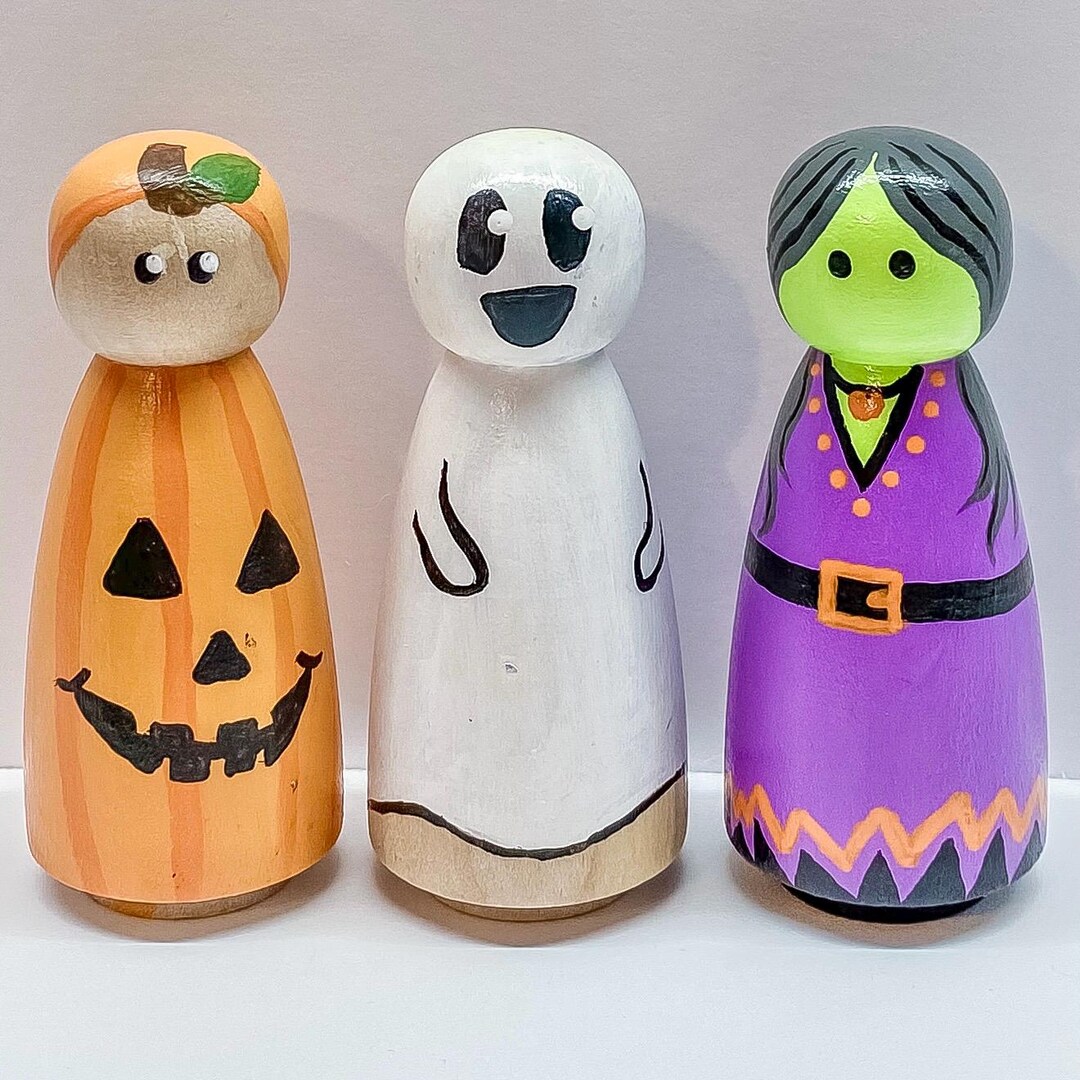 Halloween Peg Doll for Sensory Play Loose Parts Ghost Witch Pumpkin - Etsy