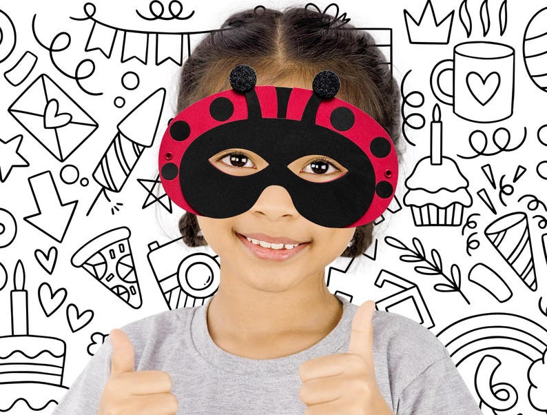 Ladybug Mask, Ladybug Party Mask for Kids and Adult, Halloween Dress up ...