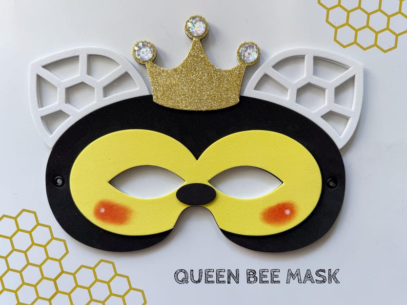 Bee Mask, Queen Bee Party Mask for Kids and Adult, Halloween Dress up ...