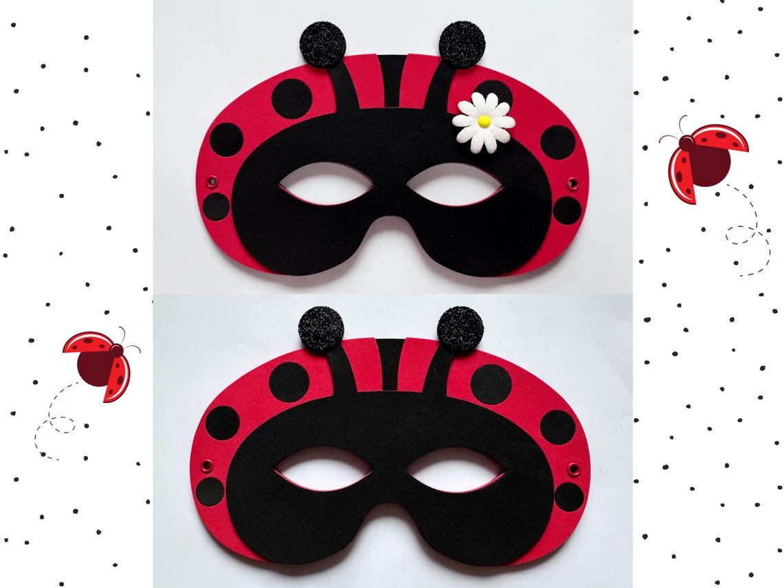 Ladybug Mask, Ladybug Party Mask for Kids and Adult, Halloween Dress up ...