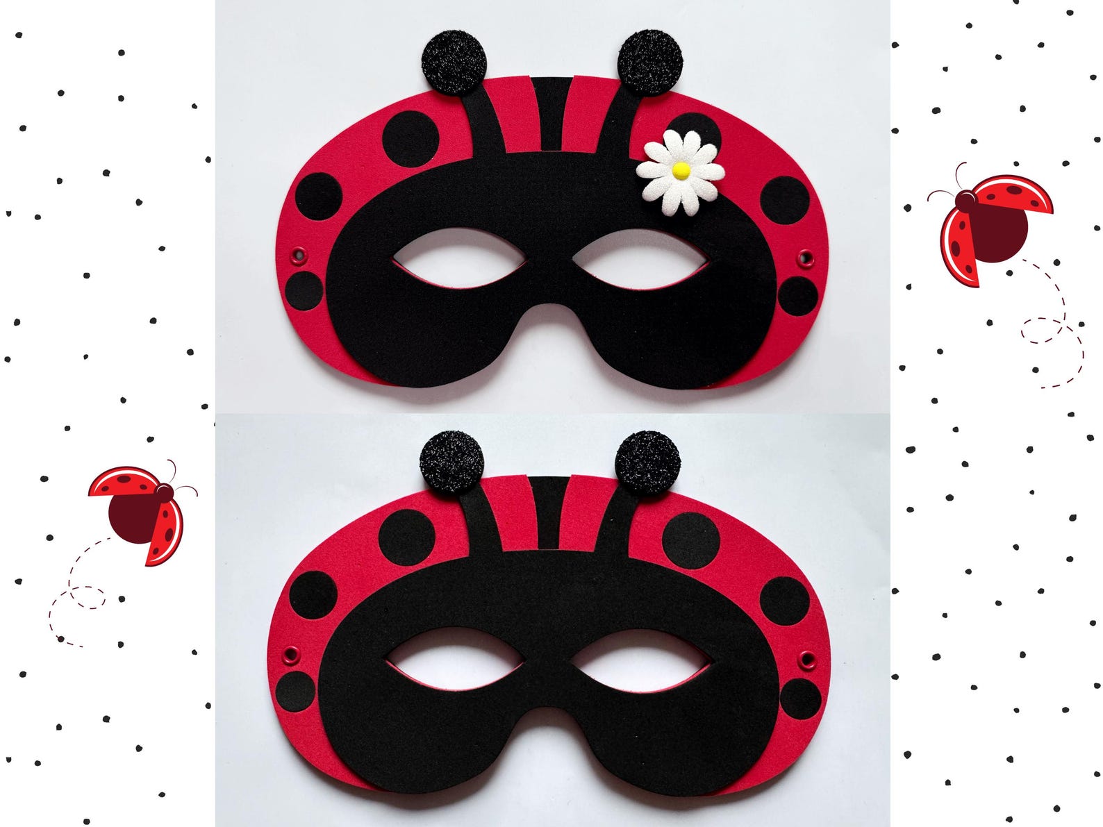 Ladybug Mask, Ladybug Party Mask for Kids and Adult, Halloween Dress up ...