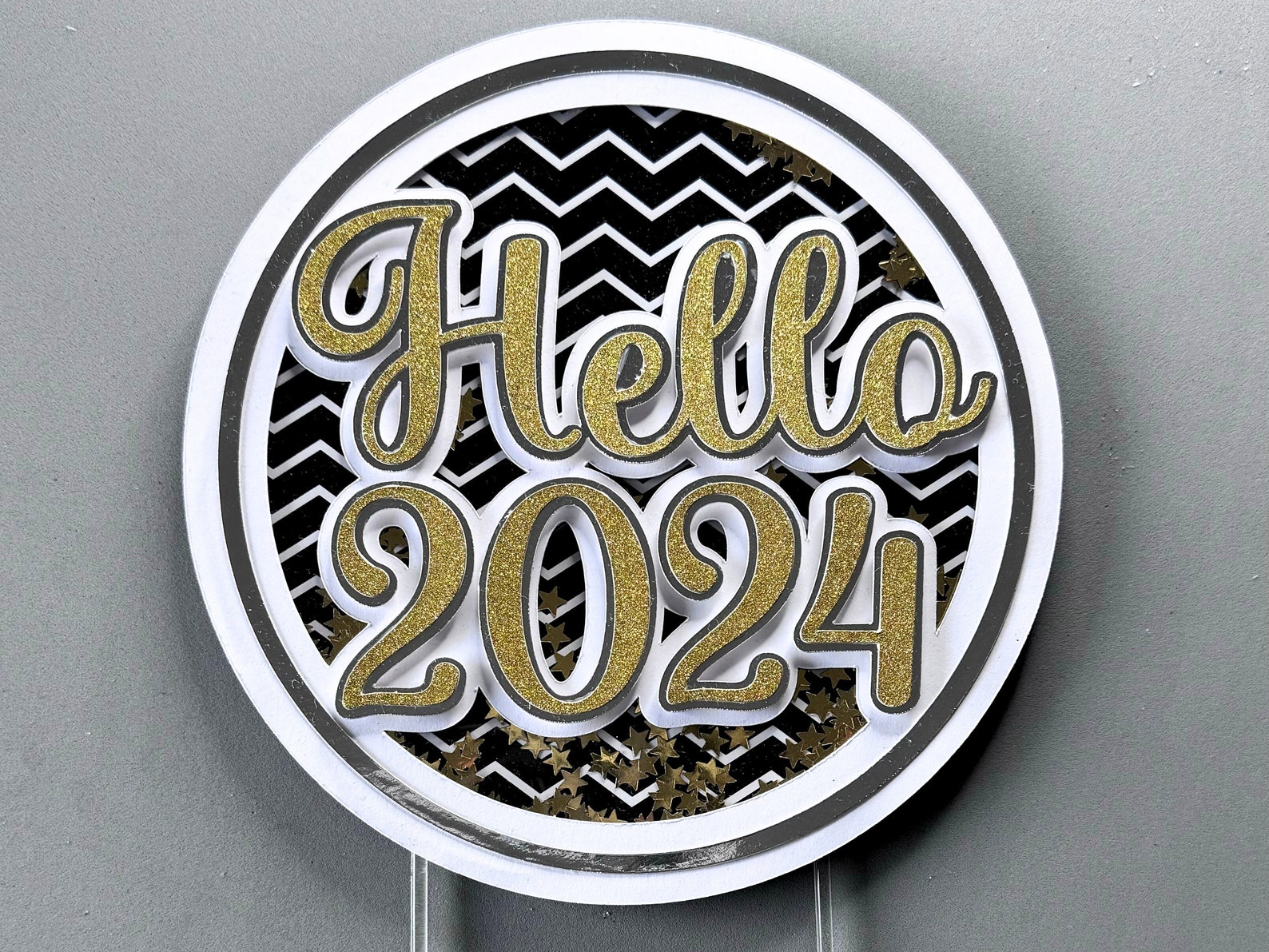 2024 New Year Shaker Cake Topper Cake Decoration Party Food - Etsy