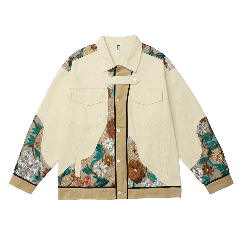Floral Embroidery Work Jacket Varsity Jacket College Jacket - Etsy
