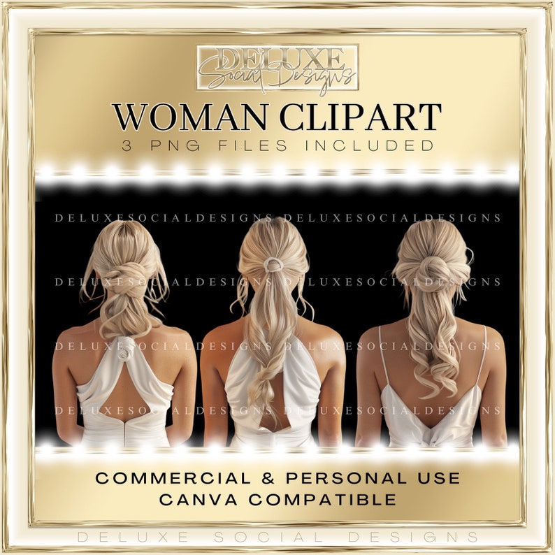 Blonde Woman Clipart, Hair Clipart, Social Media Content Design ...