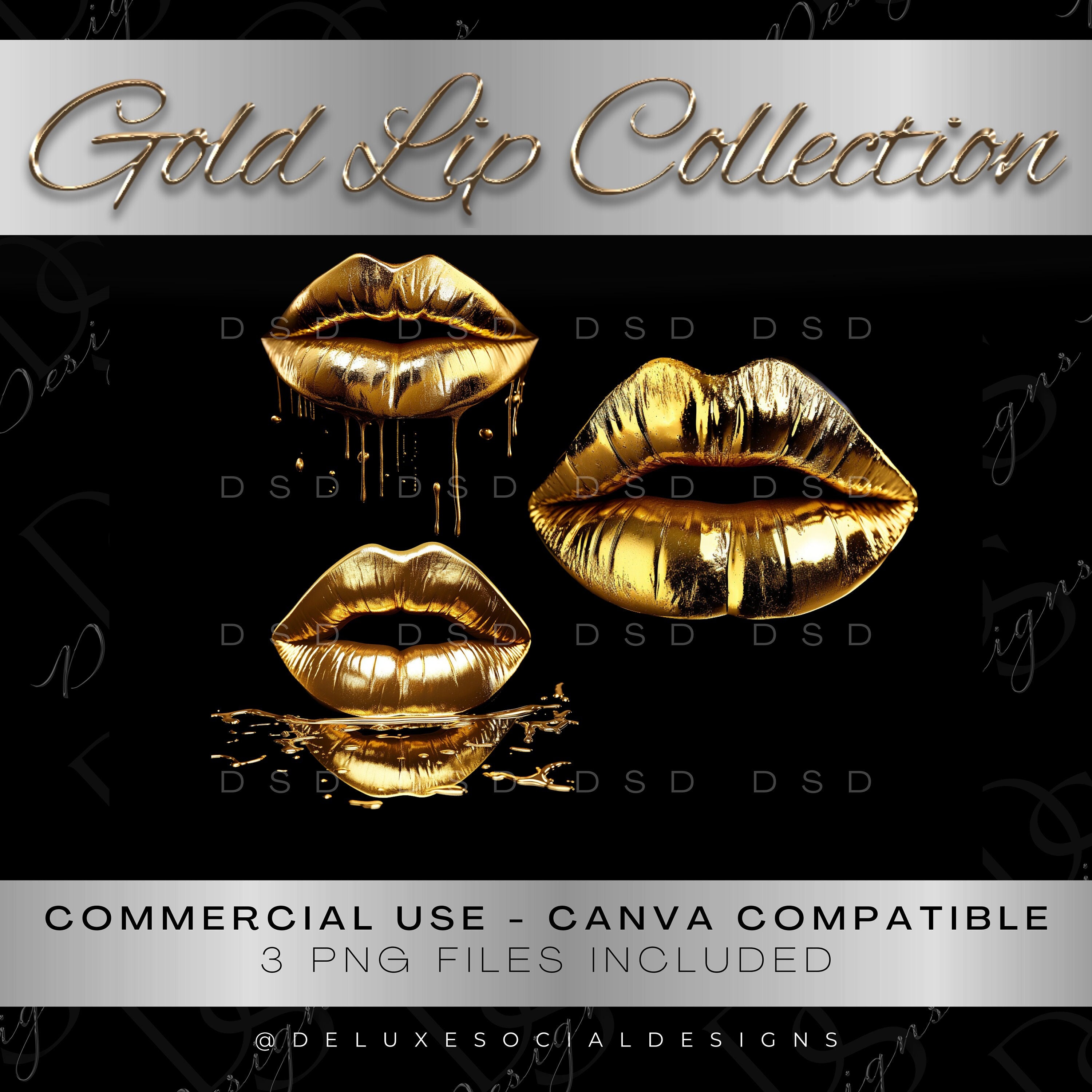 Gold Lips Vector